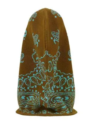 JUN/NAKAYAMA Paisley-print Drawstring Balaclava - Brown
