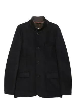 MANDELLI Cashmere High-neck Blazer - Black
