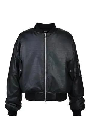 BREATH Croc-embossed Bomber Jacket - Black