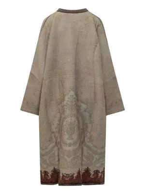 PIERRE-LOUIS MASCIA Paisley-print Wool Kimono - Neutrals