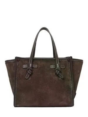 GIANNI CHIARINI Mini Miss Marcella Knot-detail Tote Bag - Brown