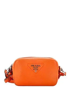 Prada Prada Flou Camera Vitello Daino Small Cross Body Bag Orange