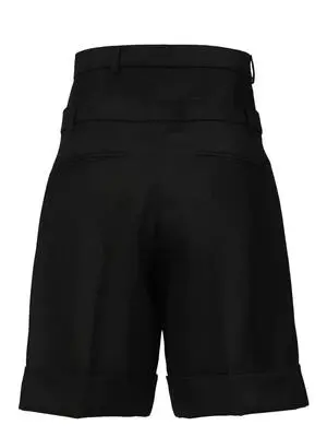 EGONLAB Double-waist Wool Shorts - Black