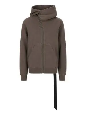 Rick Owens Mountain Hooded Zip Up Sweatshirt - Grey