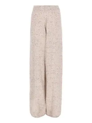 Fabiana Filippi Wool Blend Wide Leg Trousers - Beige
