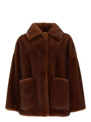 Herno Faux Fur Coat - Brown