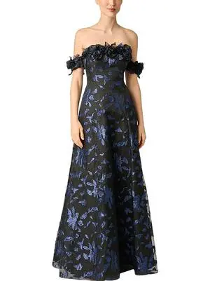 AIDAN MATTOX Aidan Mattox Embellished Organza Jacquard Ballgown