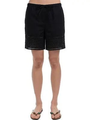 ELLE COLLECTION Lace Inset Short Black