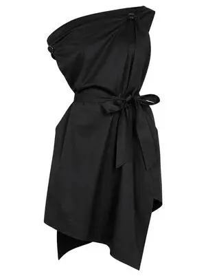 STUART TREVOR Cotton Sateen Taffeta Pirate Dress - Black