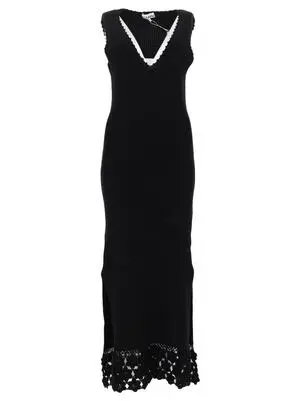 GANNI GANNI Sleeveless Ribbed Knit Midi Dress
