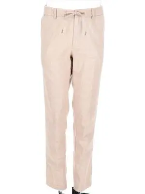 BOSS Linen Blend Drawstring Waist Straight Leg Pants - Beige