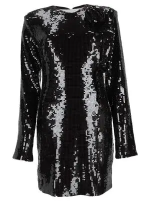 ROTATE BY BIRGER CHRISTENSEN Long-sleeve Sequin Mini Dress - Brown