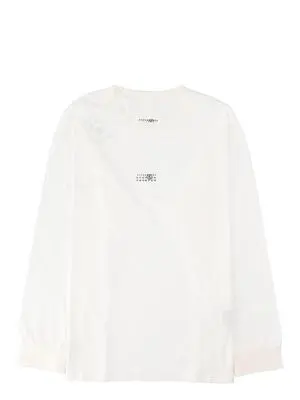 MAISON MARGIELA Mm6 Maison Margiela Long-Sleeve Cotton T-Shirt White