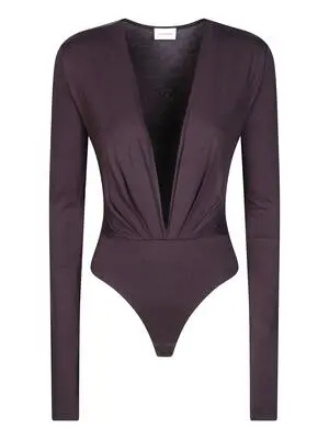 Andamane Deep V-neck Bodysuit - Rosso