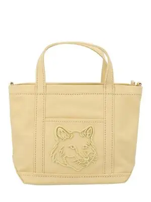 Maison Kitsuné Cotton Canvas Mini Tote - Beige