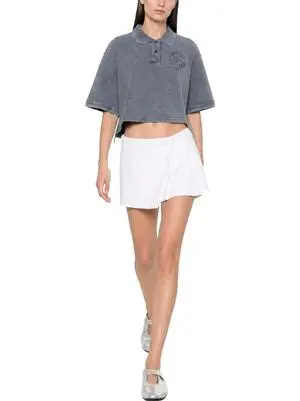 Alexander Wang Cropped Polo Shirt - Blue