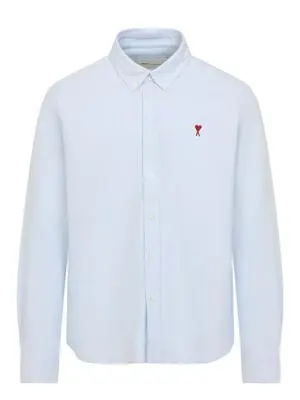 AMI Paris Button-down De Coeur Shirt - Blue