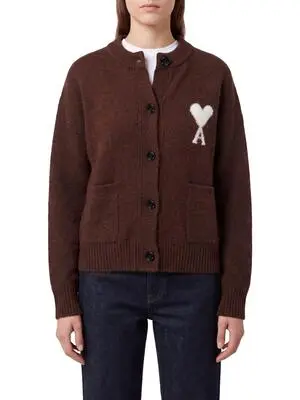 AMI AMI Relaxed Fit Wool And Alpaca Blend Cardigan