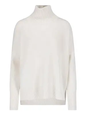LISA YANG LISA YANG Cashmere High-Neck Ribbed-Trim Drop-Shoulder Sweater