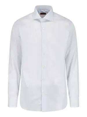 BARBA NAPOLI Striped Cotton Dress Shirt - White