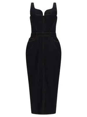 GIVENCHY GIVENCHY Denim Bustier Midi Dress