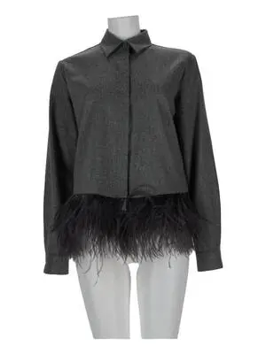 FABIANA FILIPPI FABIANA FILIPPI Feather Hem Wool-Blend Shirt