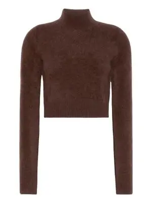 Sportmax SPORTMAX Cashmere Pullover With Raised Collar Marrone