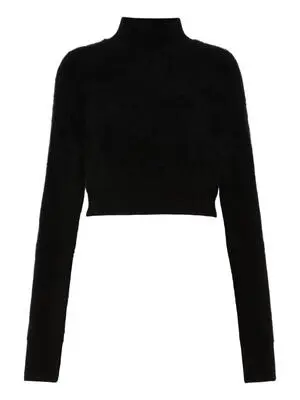 Sportmax Sportmax Slim Fit Pure Cashmere Sweater With Slightly Raised Collar Nero