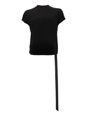 Rick Owens Asymmetric Draped Cotton Top - Black