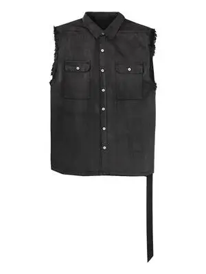 Rick Owens Sleeveless Button-up Shirt - Black