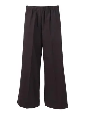 Antonelli Firenze Elastic Waist Wide Leg Trousers - Black