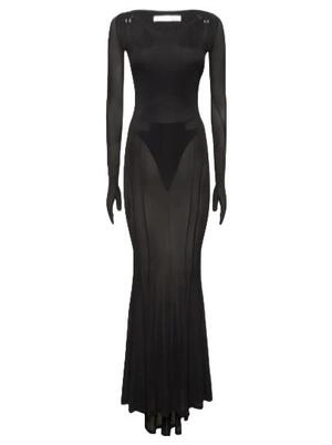 DION LEE Long Hollow Dress - Black