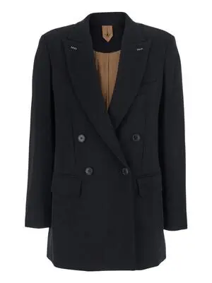 Max Mara Double-breasted Suit Jacket - Black