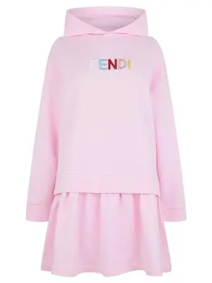 Fendi Cotton Hooded Dress - Pink