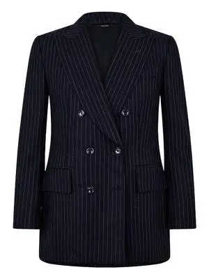 TOM FORD Pinstripe Double-breasted Blazer - Black