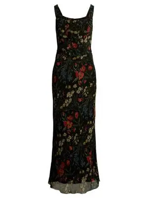 Ralph Lauren Floral Printed Midi Dress - Black