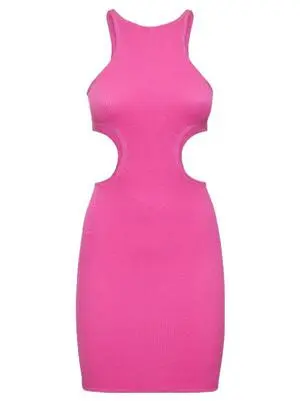 REINA OLGA Embossed Elastic Mini Dress - Pink