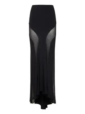 DION LEE Light Knit Rib Long Skirt W/ Inserts