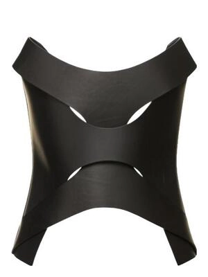 DION LEE Leather Interlock Corset - Black