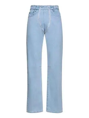GMBH Gmbh Double Zip Straight Cotton Denim Jeans