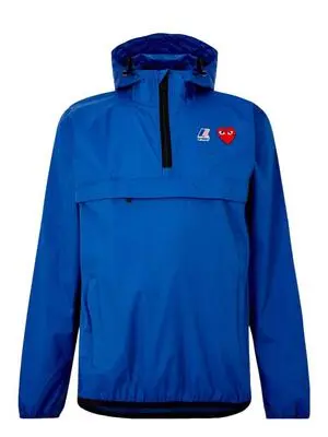 Play Comme Des Garcon Logo Half-zip Casual Jacket - Blue