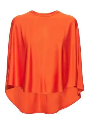 Stella McCartney Stella McCartney Draped Fluid Viscose Satin Cape Top Orange