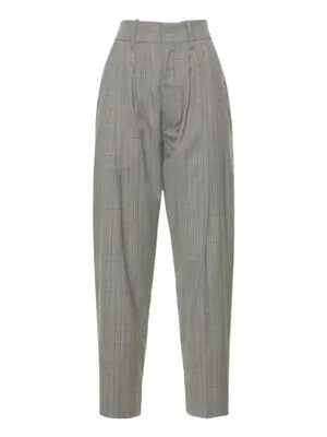 Isabel Marant Étoile Ornela Wool Straight Casual Pants - Gray