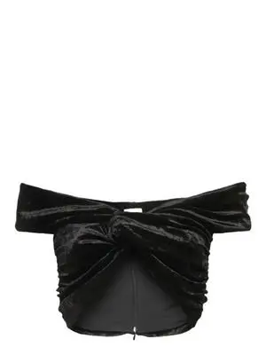 MAGDA BUTRYM Magda Butrym Velvet Viscose Blend Twisted Crop Top
