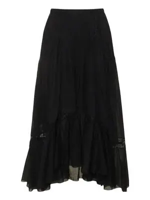 Isabel Marant Étoile Cotton Midi Skirt - Black