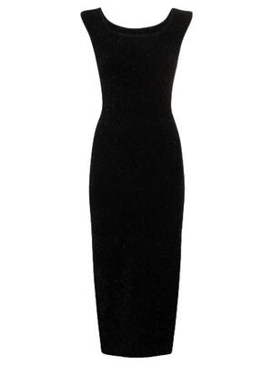 Galvan Sleeveless Midi Dress - Black