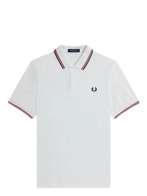 Fred Perry Short Sleeve Twin Tipped Polo Shirt White
