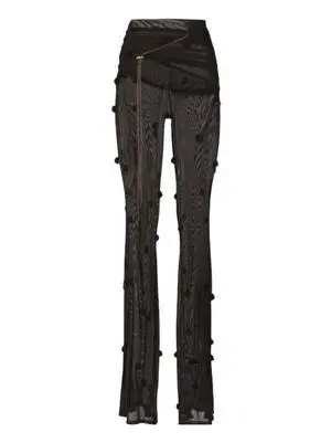 Jacquemus Le Pantalon Espelho Beaded Mesh Pants - Brown