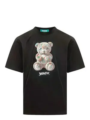 BARROW Teddy-bear Print T-shirt - Black