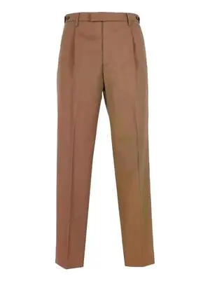 Barena Venezia Masco Pleated Virgin Wool Trousers - Brown